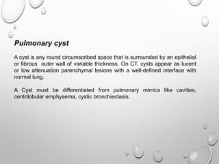 Cystic lung disease | PPT