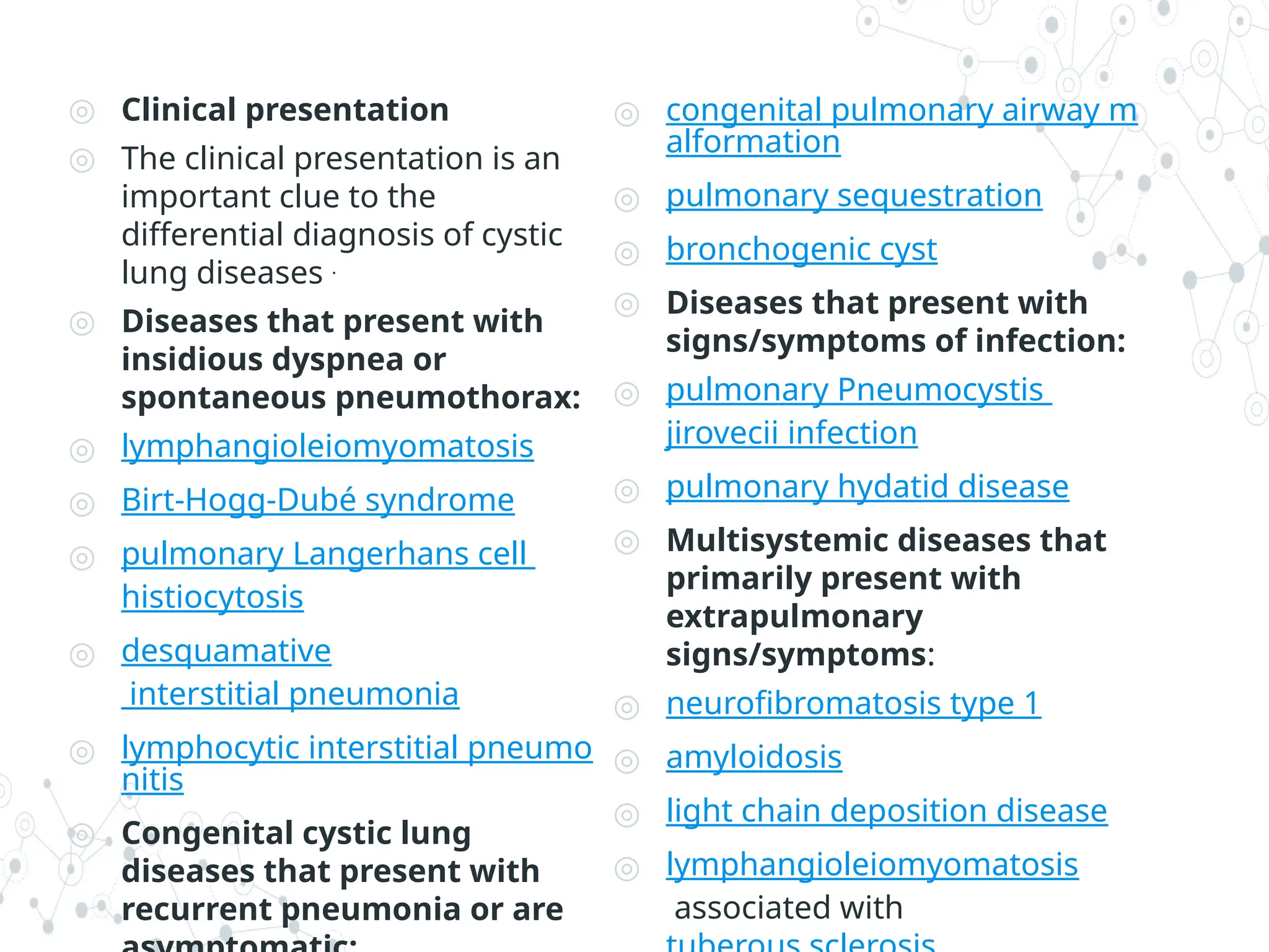 cystic lung diseases.Pptx for master students | PPTX