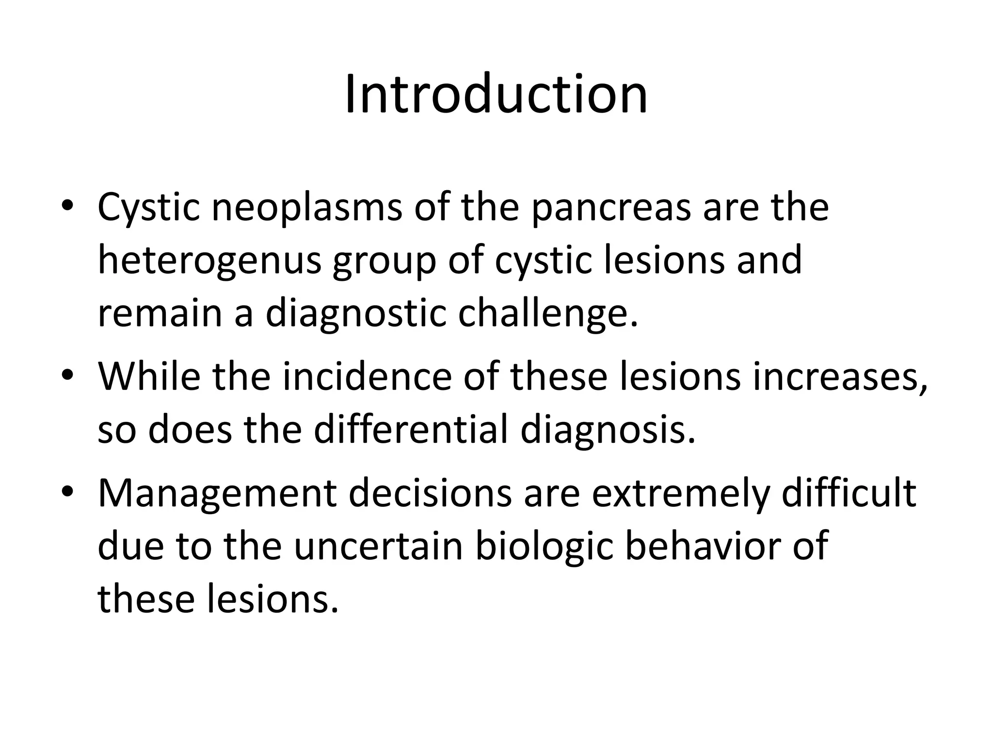 Cystic neoplasm of pancreas | PPTX