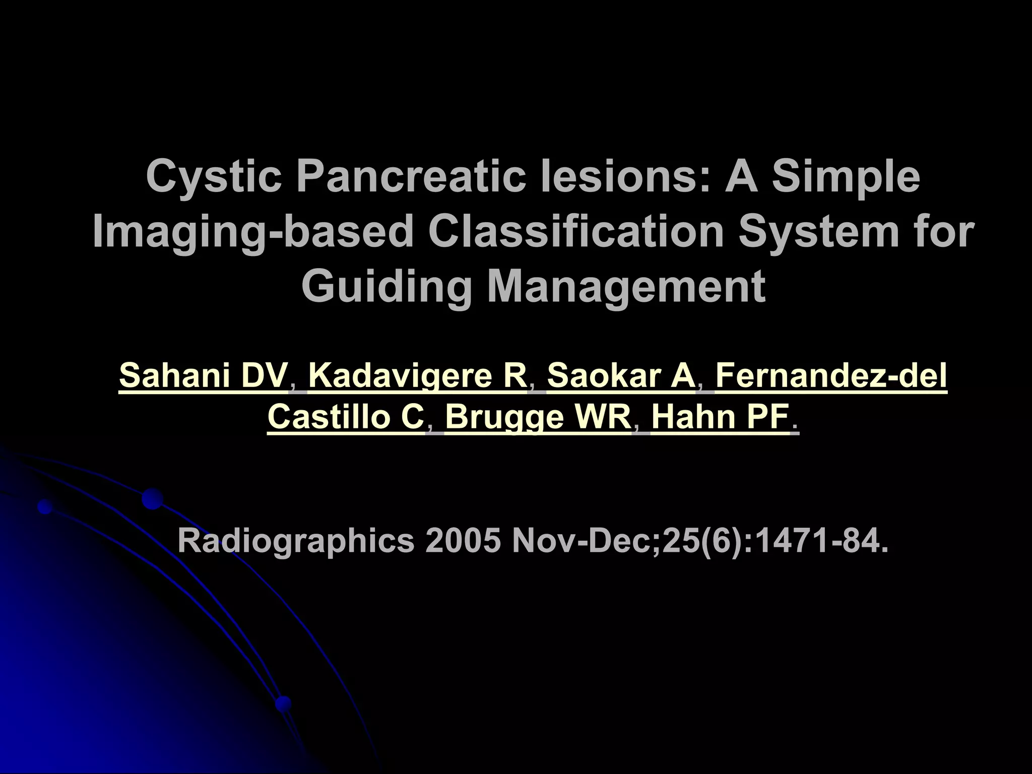 Cystic neoplasm pancreas | PPT
