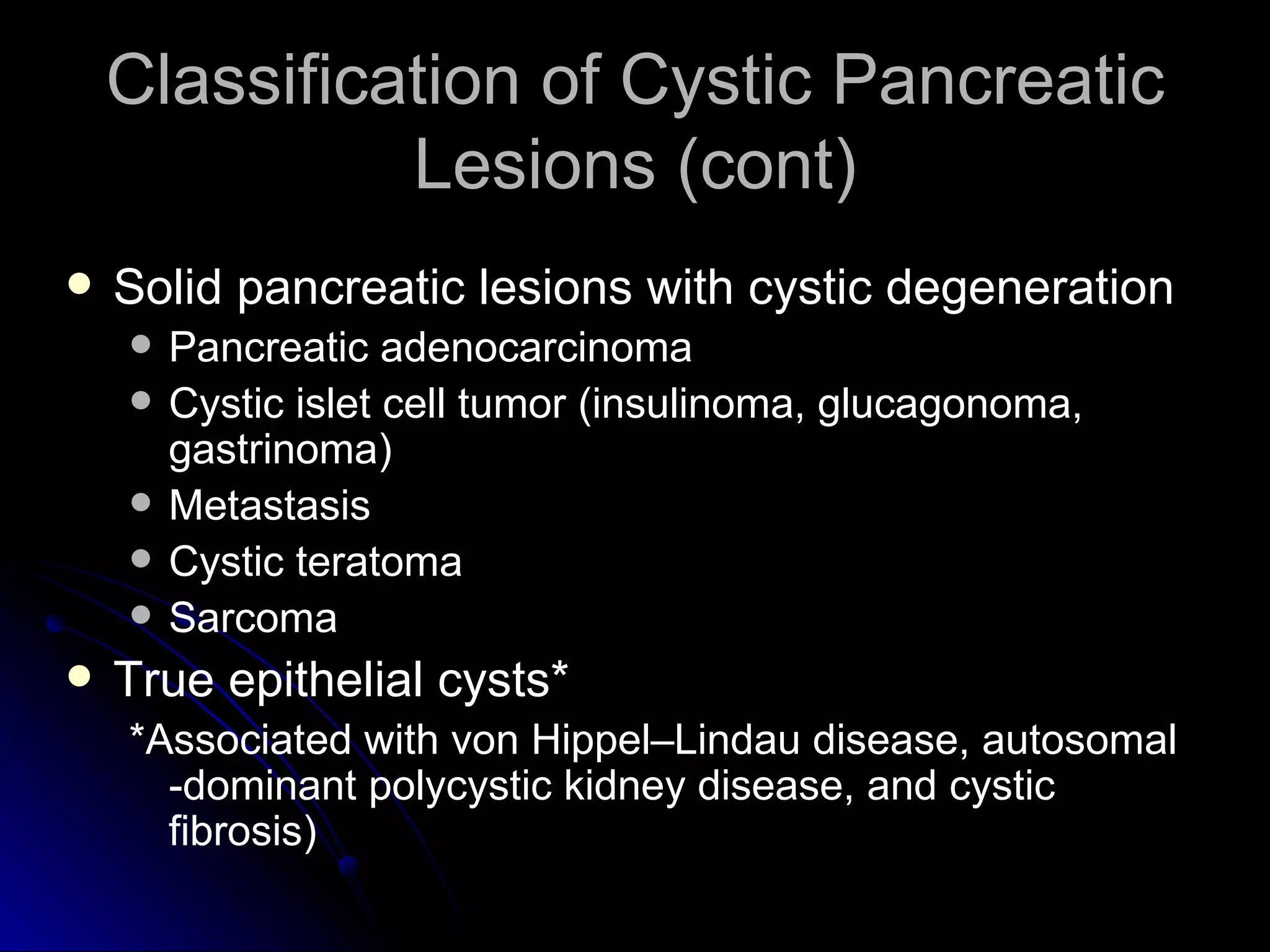 Cystic pancreatic lesions | PPT