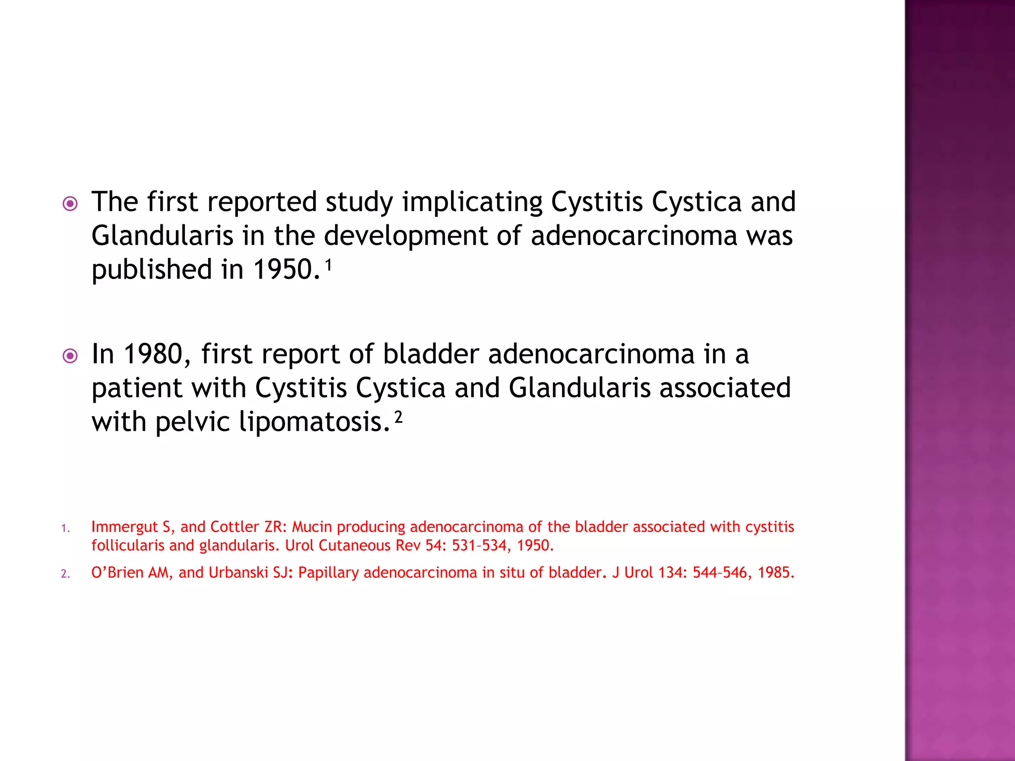 Cystitis Cystica and Glandularis | PPTX