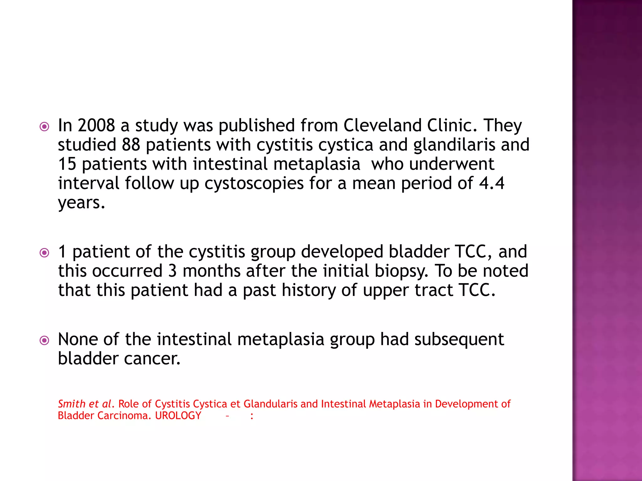 Cystitis Cystica and Glandularis | PPTX