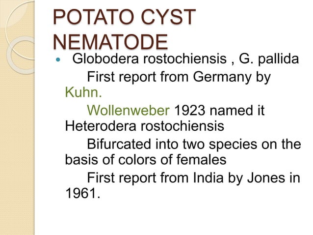 Cyst nematodes in india | PPTX