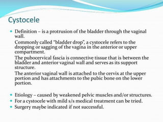 CYSTOCELE AND RECTOCELE.pptx