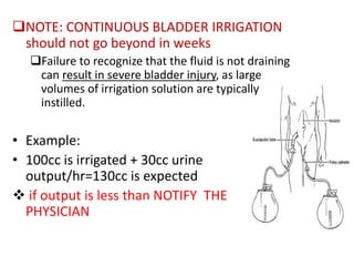 Cystoclysis bladder irrigation | PPTX