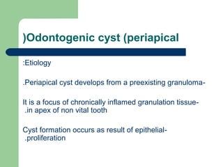 Cyst of jaws and osteomylitis | PPT