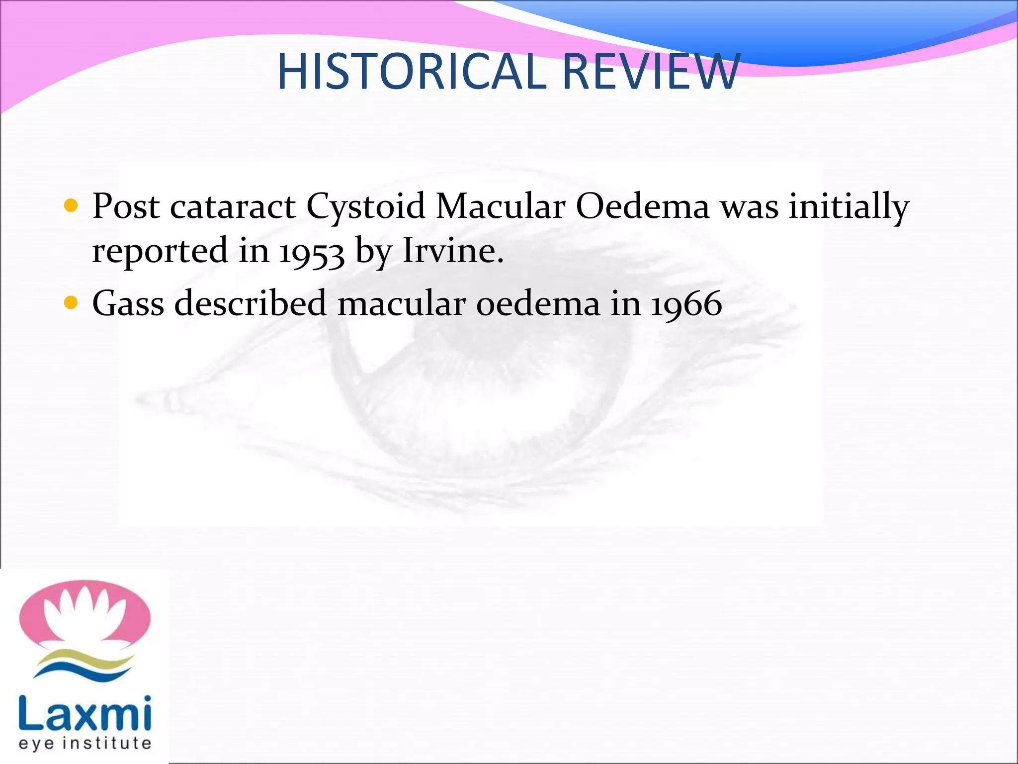 Cystoid macular oedema | PPTX
