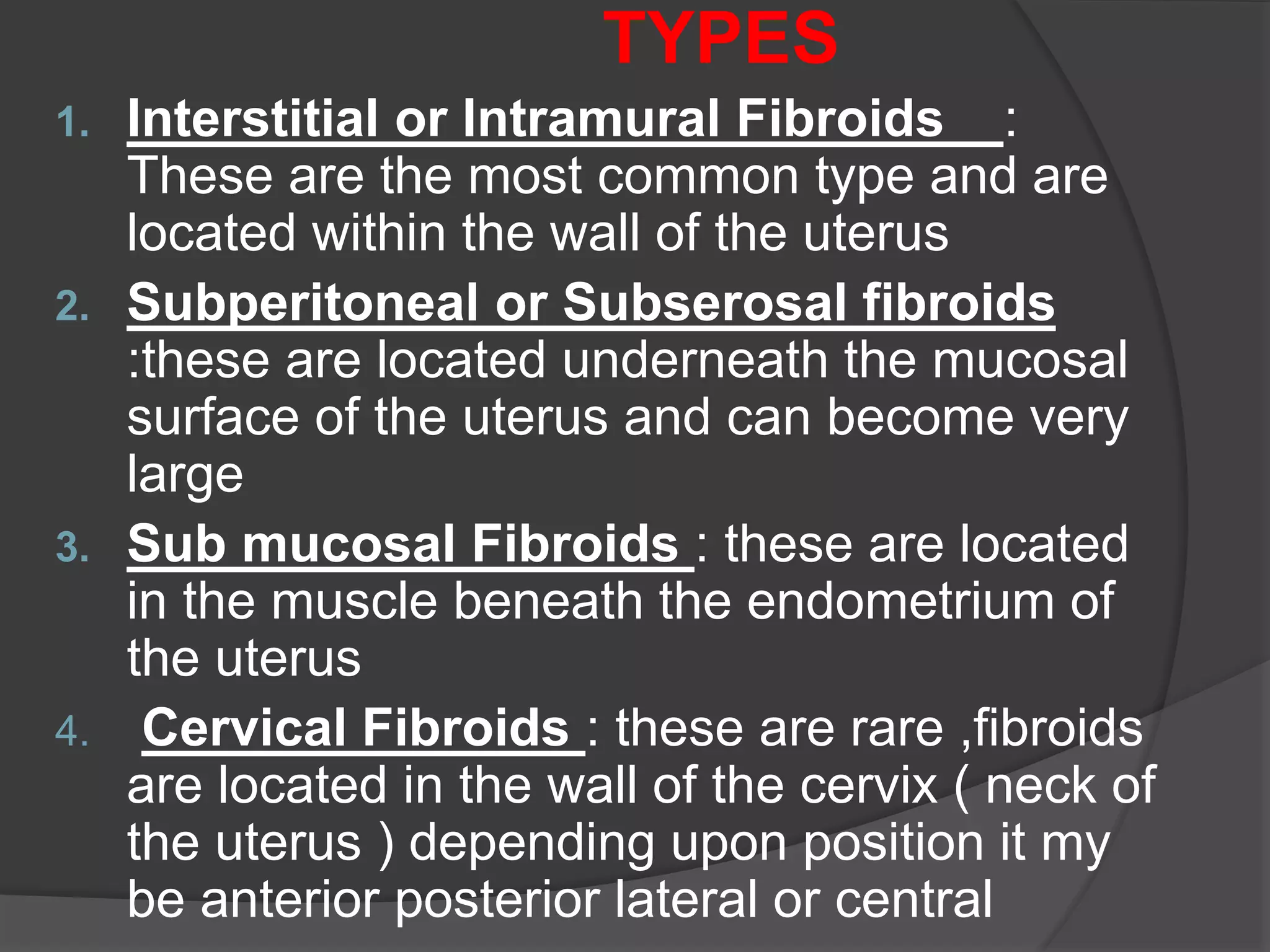Cysts and fibroids | PPTX