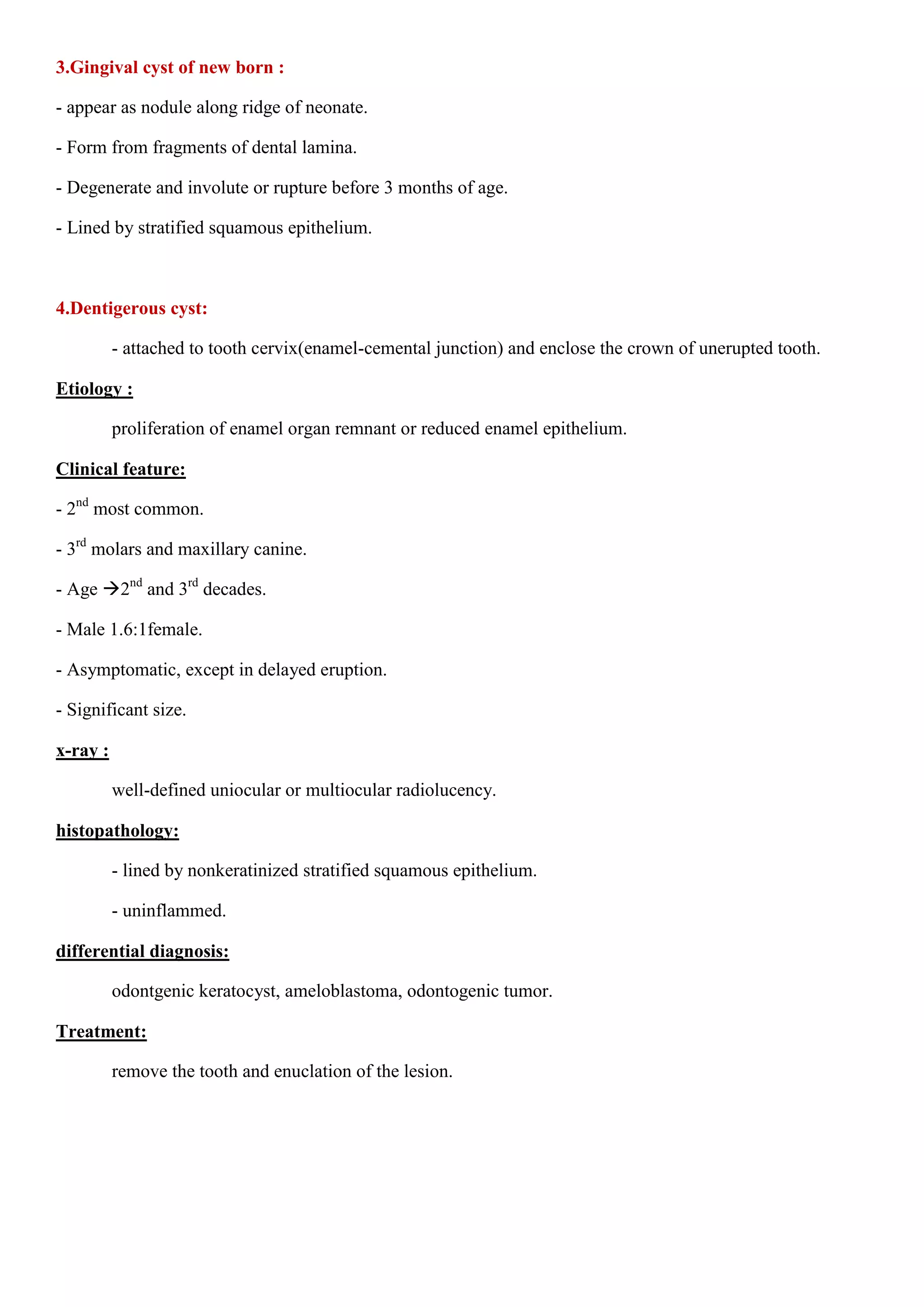 Cysts of the jaw and neck | DOCX