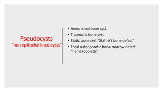 Cysts of the jaws (Doctor Faris Alabeedi MSc, MMedSc, PgDip, BDS.) | PPTX