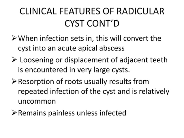 CYSTS OF THE ORAL FACIAL REGION.pptx | Dental Health | Diseases and ...