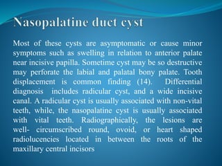 Cysts of the oral region | PPT