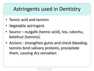 Dentistry-_Astringents.pdf | Oral care | Personal Care