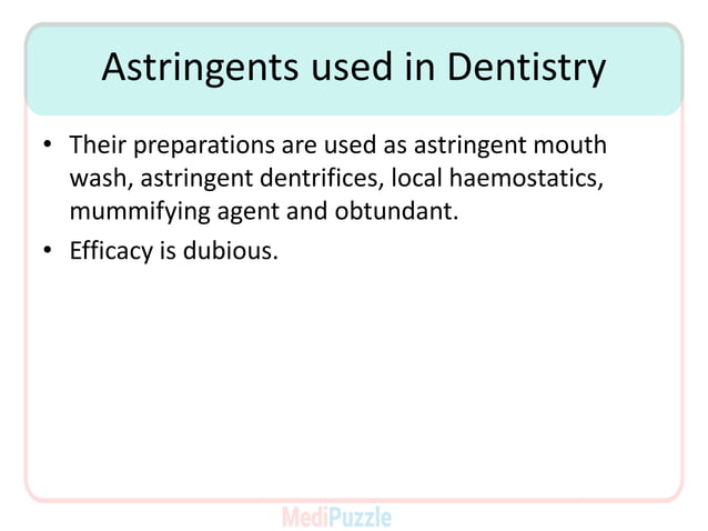 Dentistry-_Astringents.pdf | Oral care | Personal Care