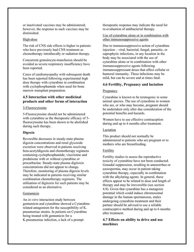 Cytarabine 100 mgml solution for injection or infusion smpc taj ...