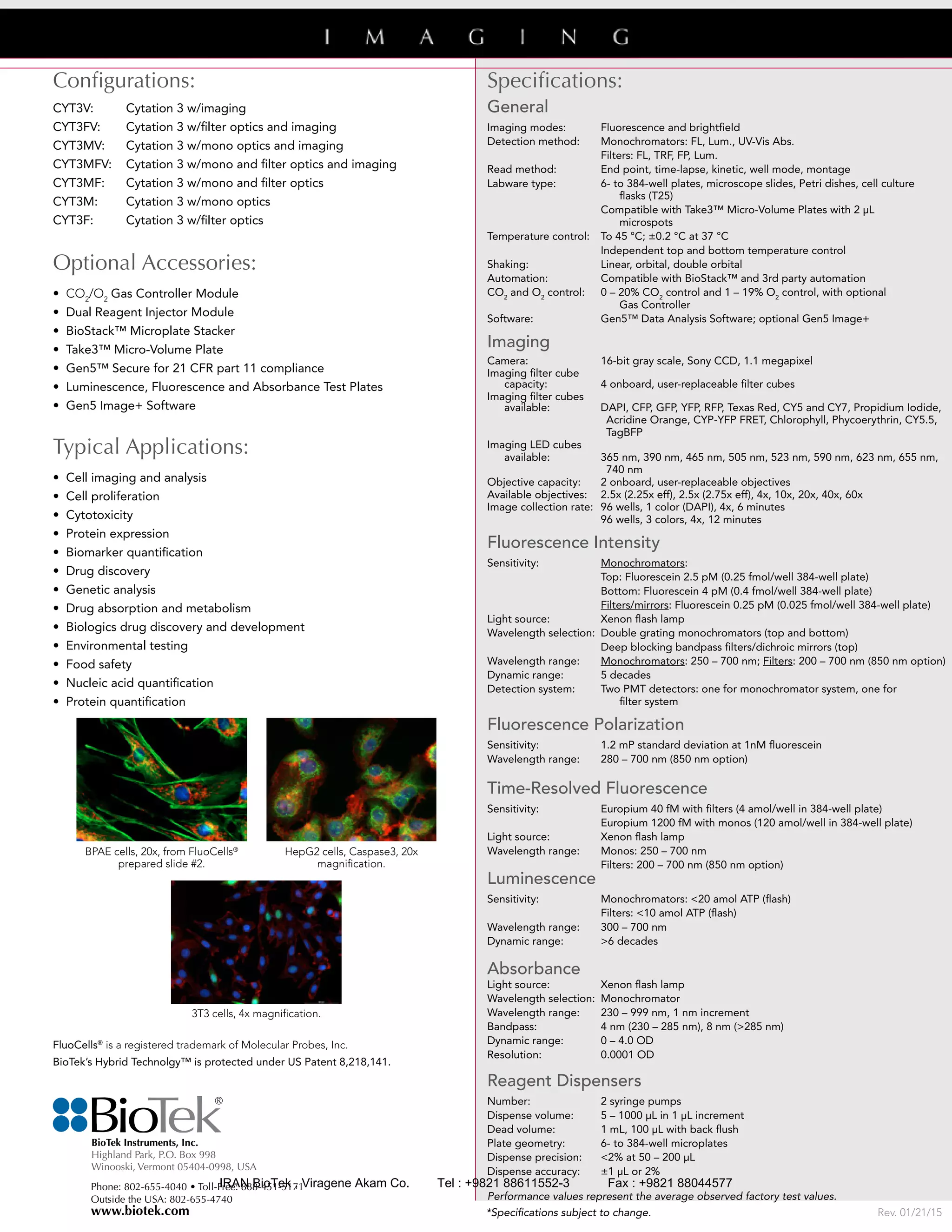 Cytation 3 single sheet english | PDF