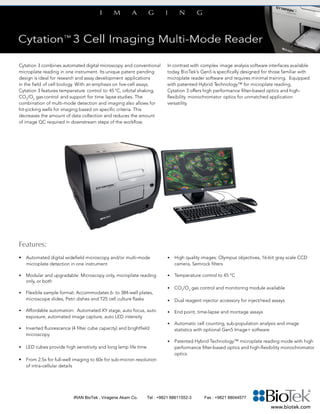 Cytation 3 single sheet english | PDF