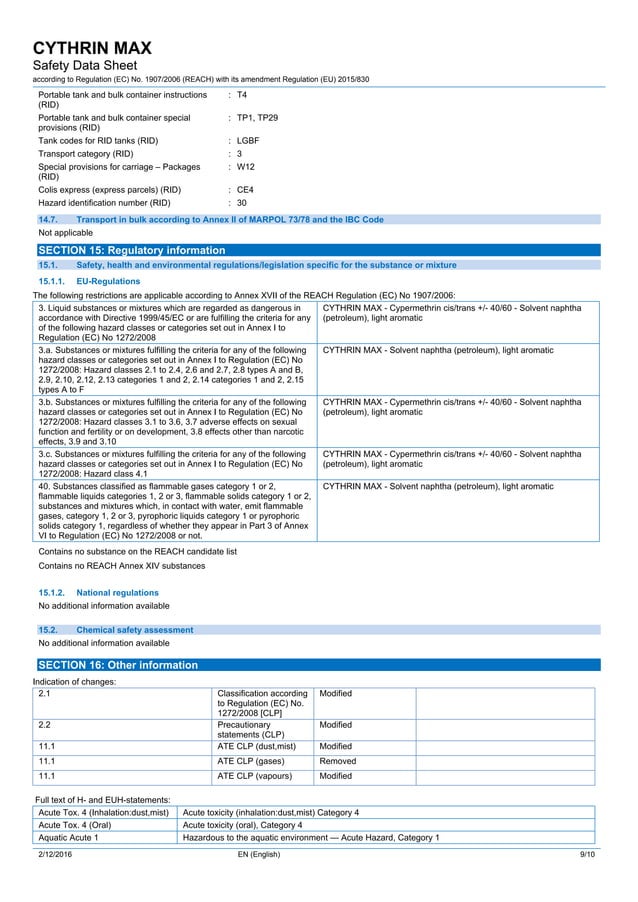 Cythrin max msds | PDF | Lung and Respiratory Health | Diseases and Conditions