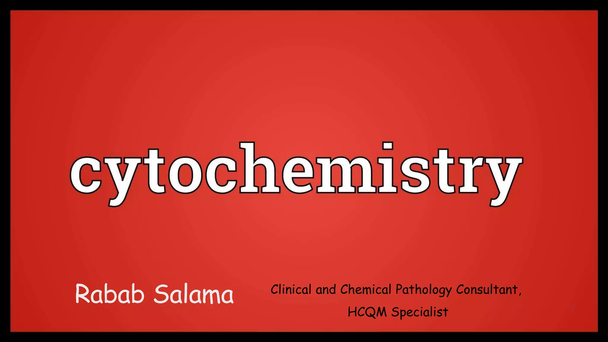 Cytochemistry i | PDF
