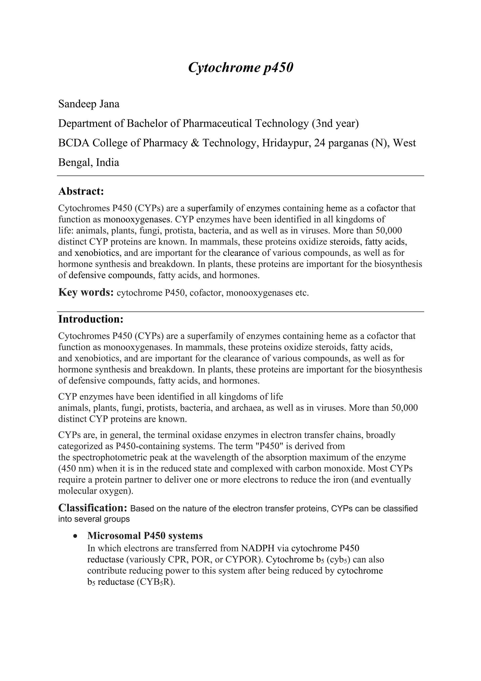 Cytochrome p450 | PDF