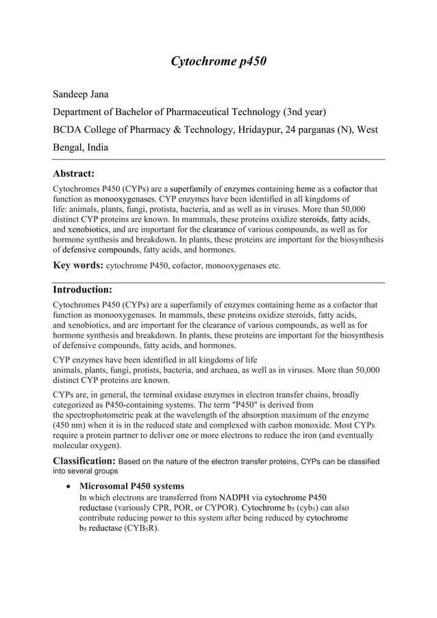 Cytochrome p450 | PDF