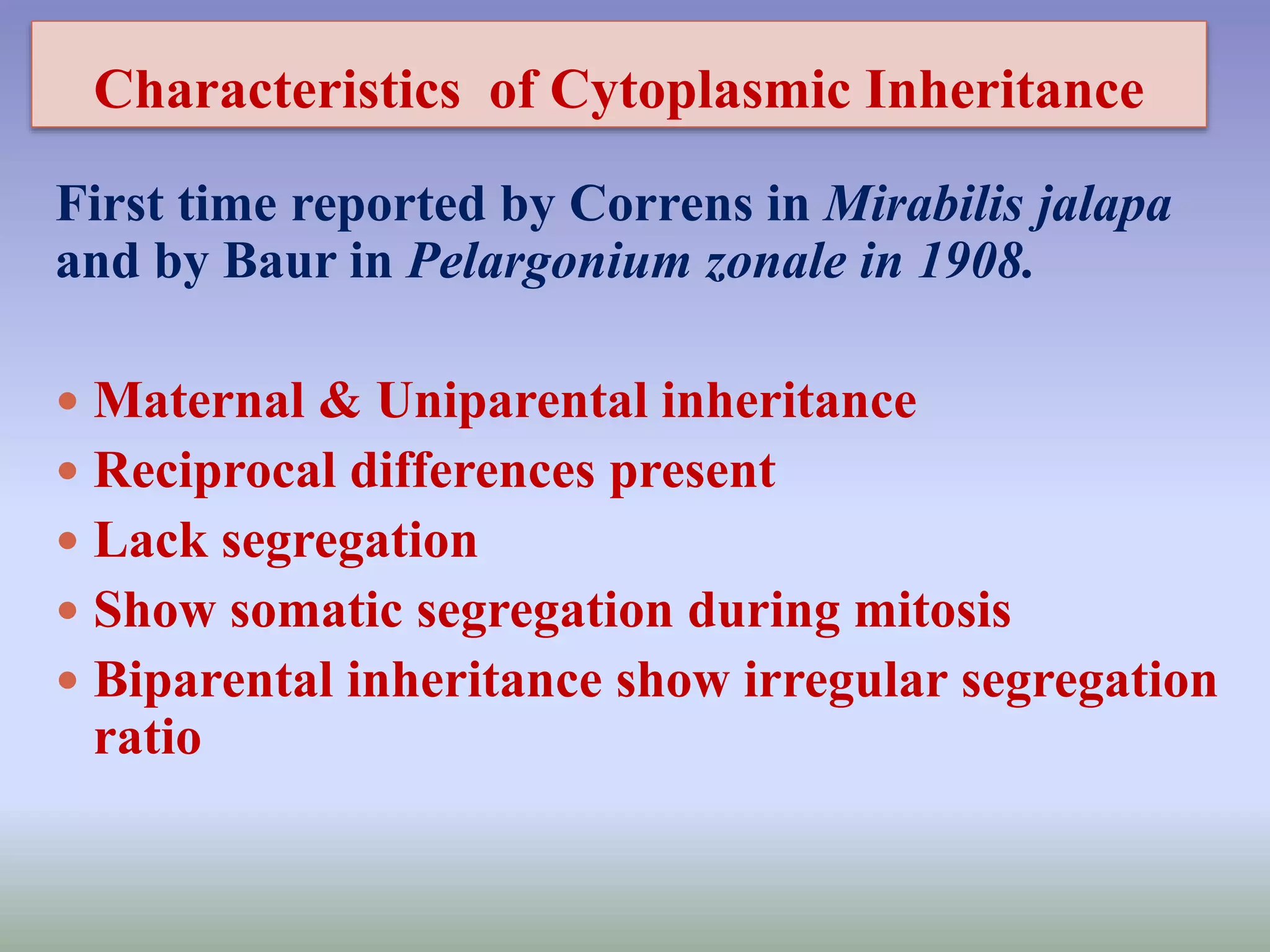 Cytoplasmic inheritance and Chloroplast engineering | PPTX | Genetics | Science
