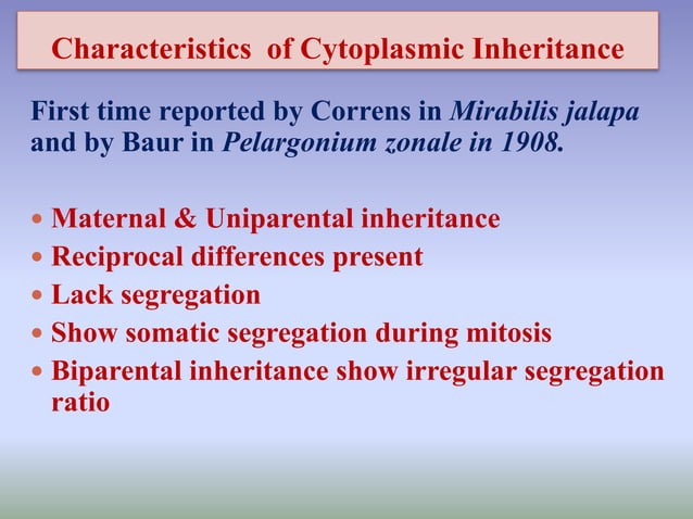 Cytoplasmic inheritance and Chloroplast engineering | PPTX | Genetics ...