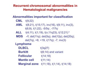 Cytogenetic analysis in Hematological Malignancies | PPTX