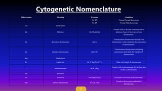 Cytogenetic Nomenclature & abbreviations | PPTX