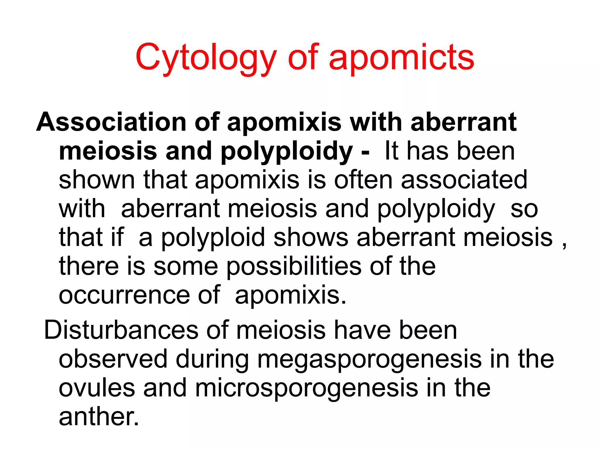 Cytogenetics of apomixis by Suneel kr Gautam | PPT