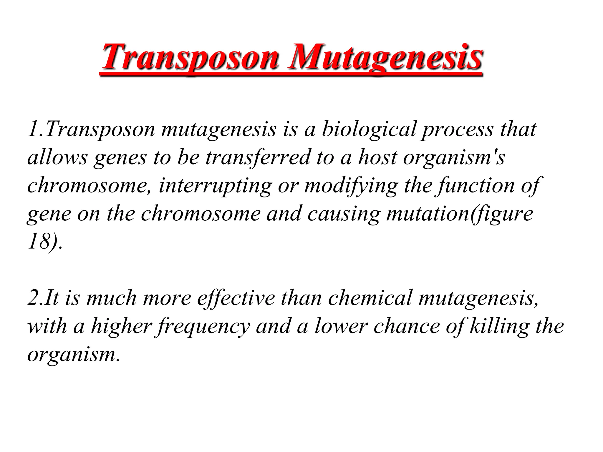 Transposable elements & Transposon mutagenesis | PPT