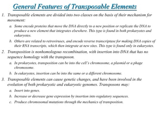 Transposable elements & Transposon mutagenesis | PPT