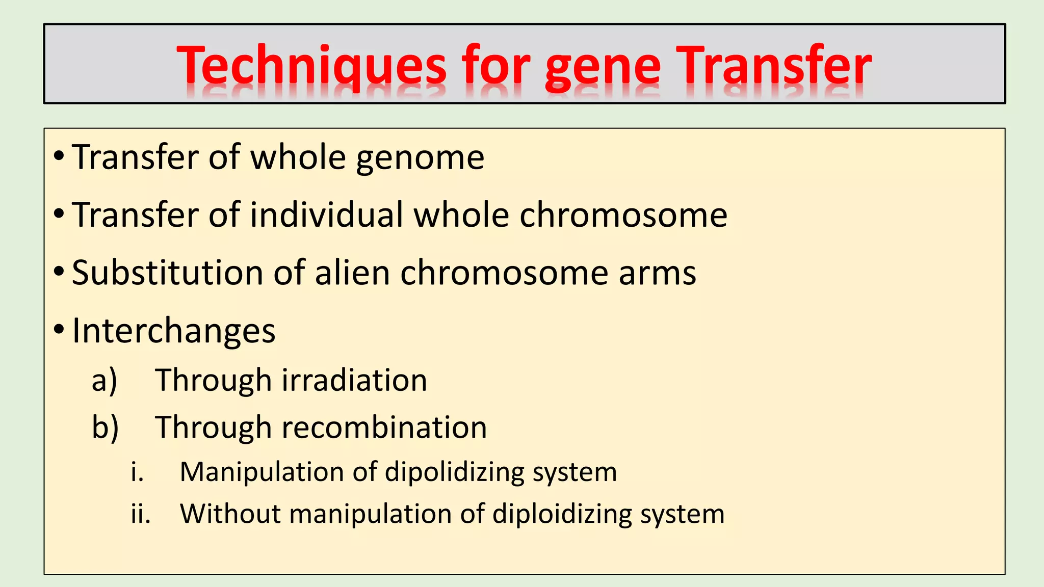Cytogenetic techniques for gene location and transfer | PPTX