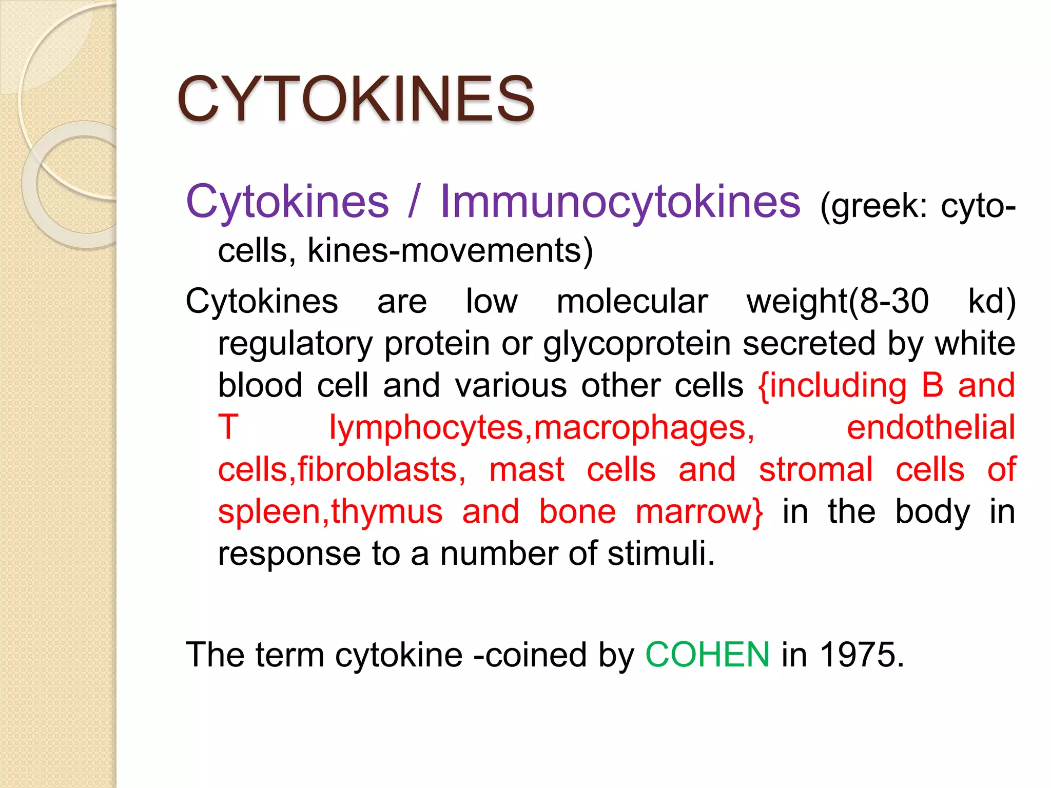 Cytokine and chemokines ppt | PPTX