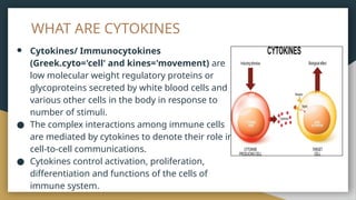 CYTOKINES produced inside the organisms and their biological functions.pptx