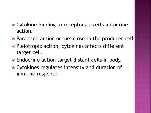 Cytokines and properties | PPTX | Biological Sciences | Science