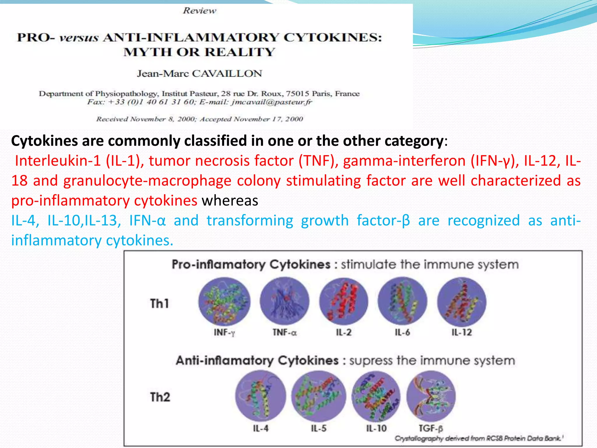 Cytokines as immunomodulators | PPTX