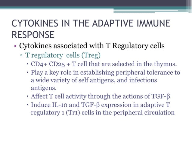 Cytokines in the adaptive immune response | PPTX | Genetics | Science