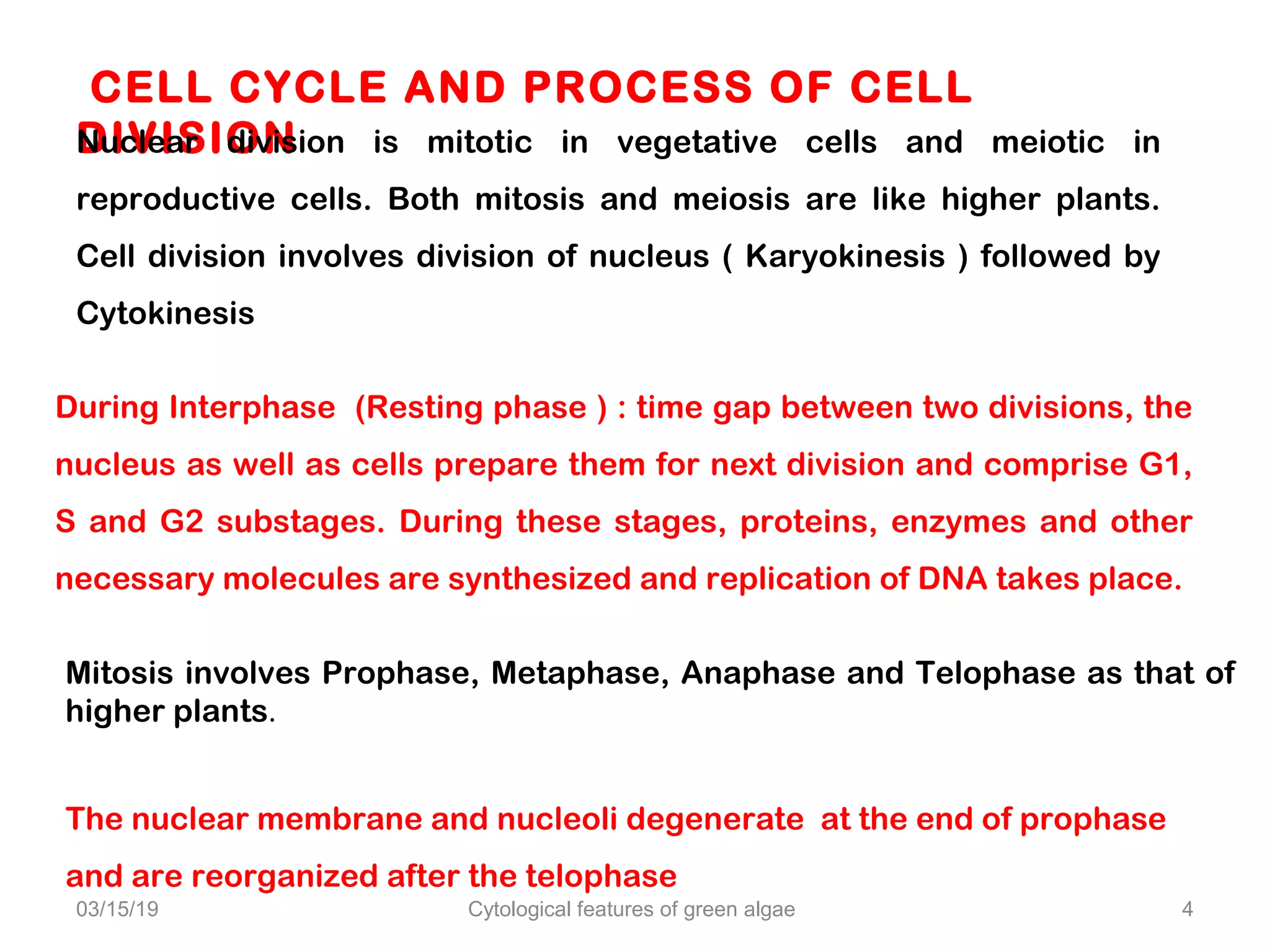 Cytological features of green algae | PPT