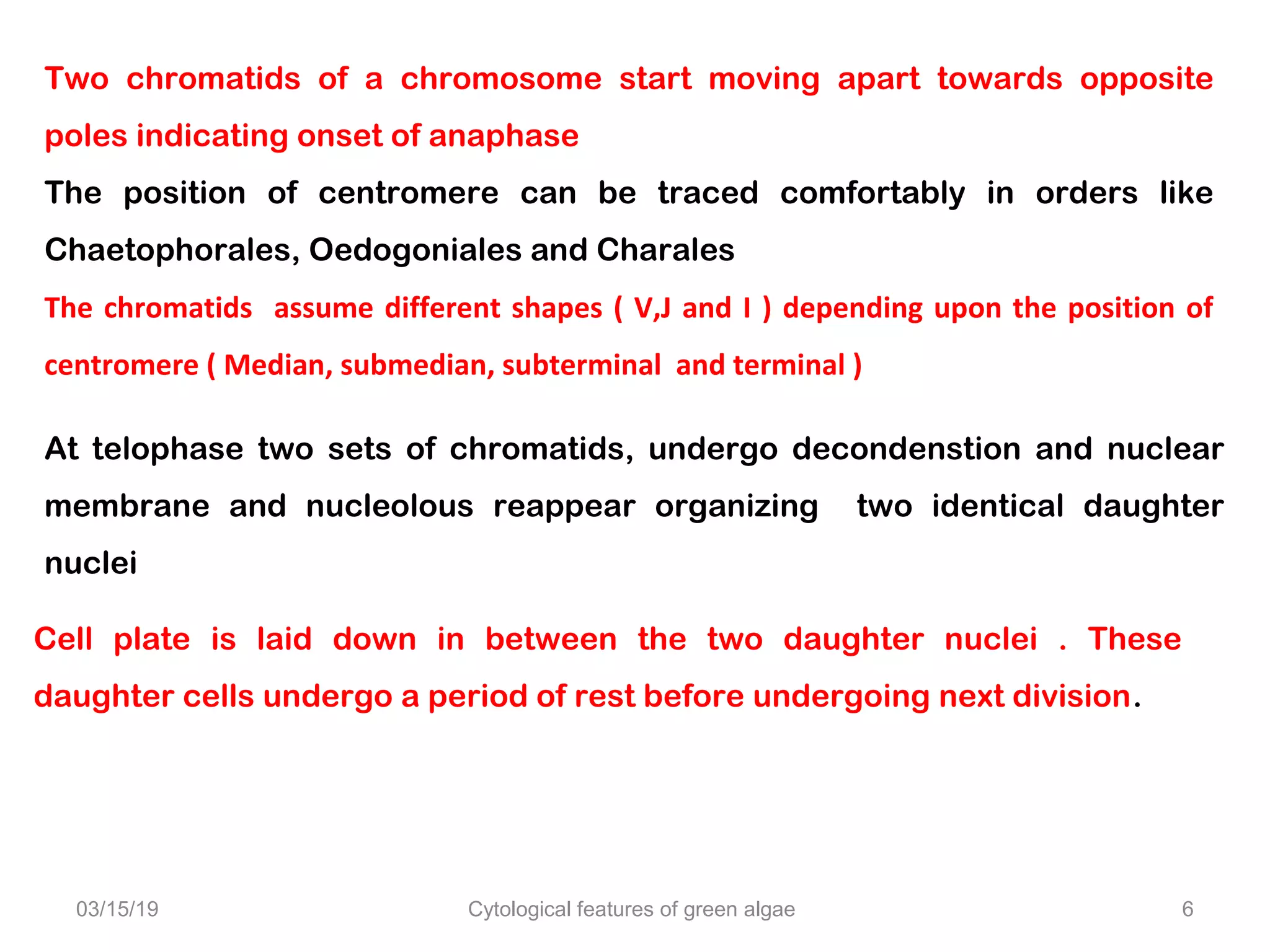 Cytological features of green algae | PPT