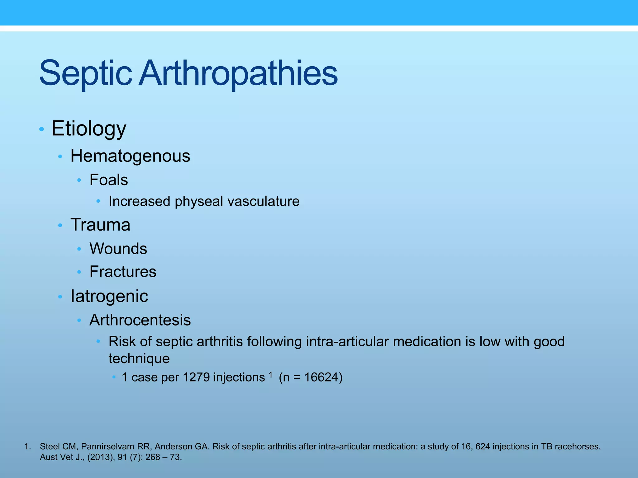 Clinical Pathology & Equine Arthropathies | PPTX