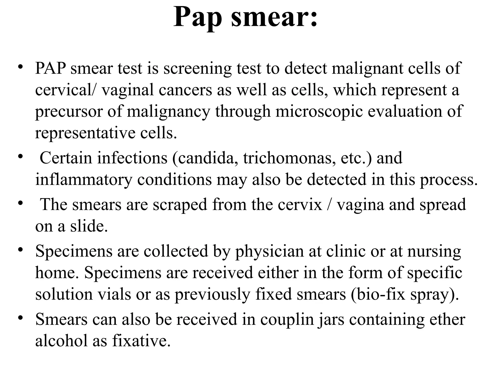 Cytological tests Histopathology and cytopathology CMLT 3rd year | PPTX