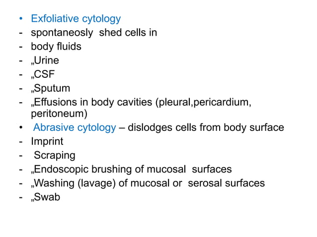 Diagnostic Cytology Introduction Body Fluids Cytology Pptx 2708