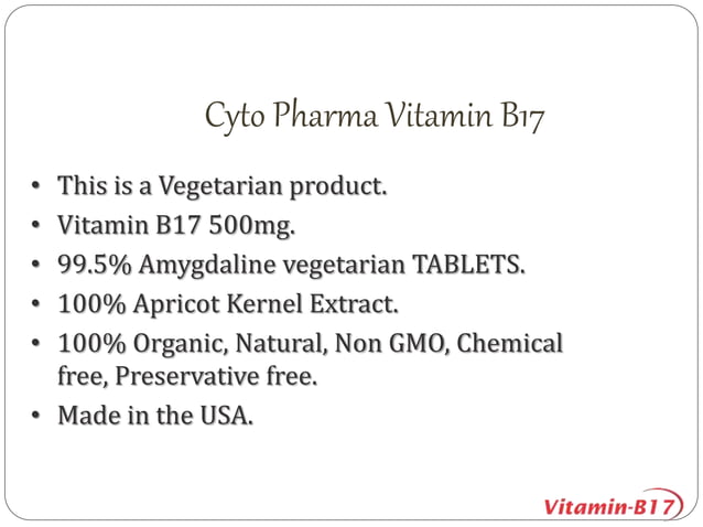 Cyto pharma vitamin b 17 | PPTX
