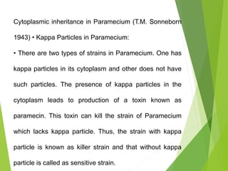 Cytoplasmic Inheritance : Shell coiling in Snail & Kappa particles in ...
