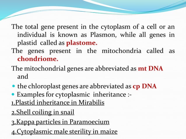 Cytoplasmic inheritance and male sterility | PPTX