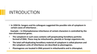 Cytoplasmic inheritance and extra chromosomal inheritance | PPTX