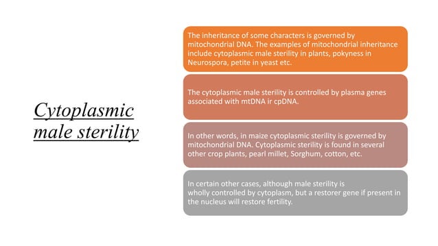 Cytoplasmic inheritance and extra chromosomal inheritance | PPTX | Genetics | Science