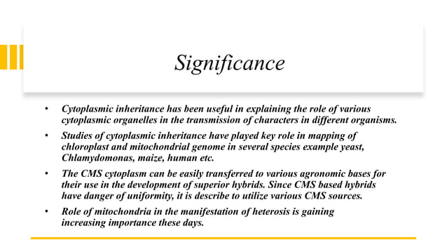 Cytoplasmic inheritance and extra chromosomal inheritance | PPTX | Genetics | Science
